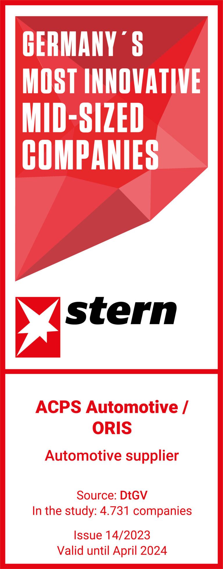 Most innovative Mid-sized companies - ACPS Automotive GmbH